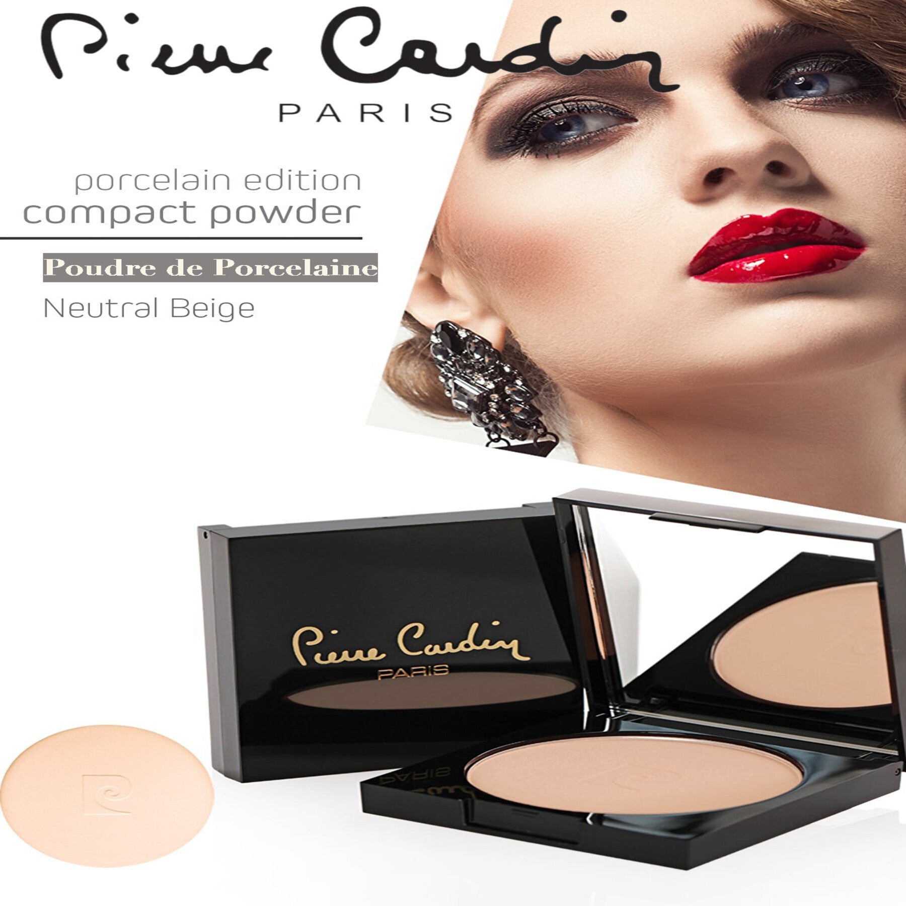Pierre Cardin Porcelain Edition Compact Powder Neutral Beige 855 - 12 g ...
